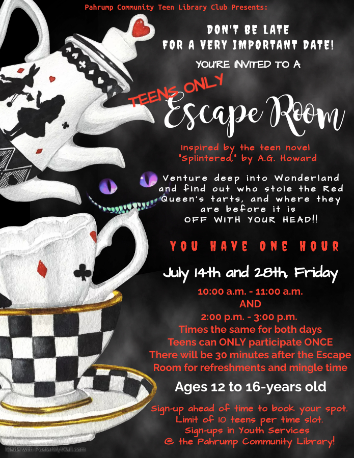 Teen Escape Room | Pahrump Community Library
